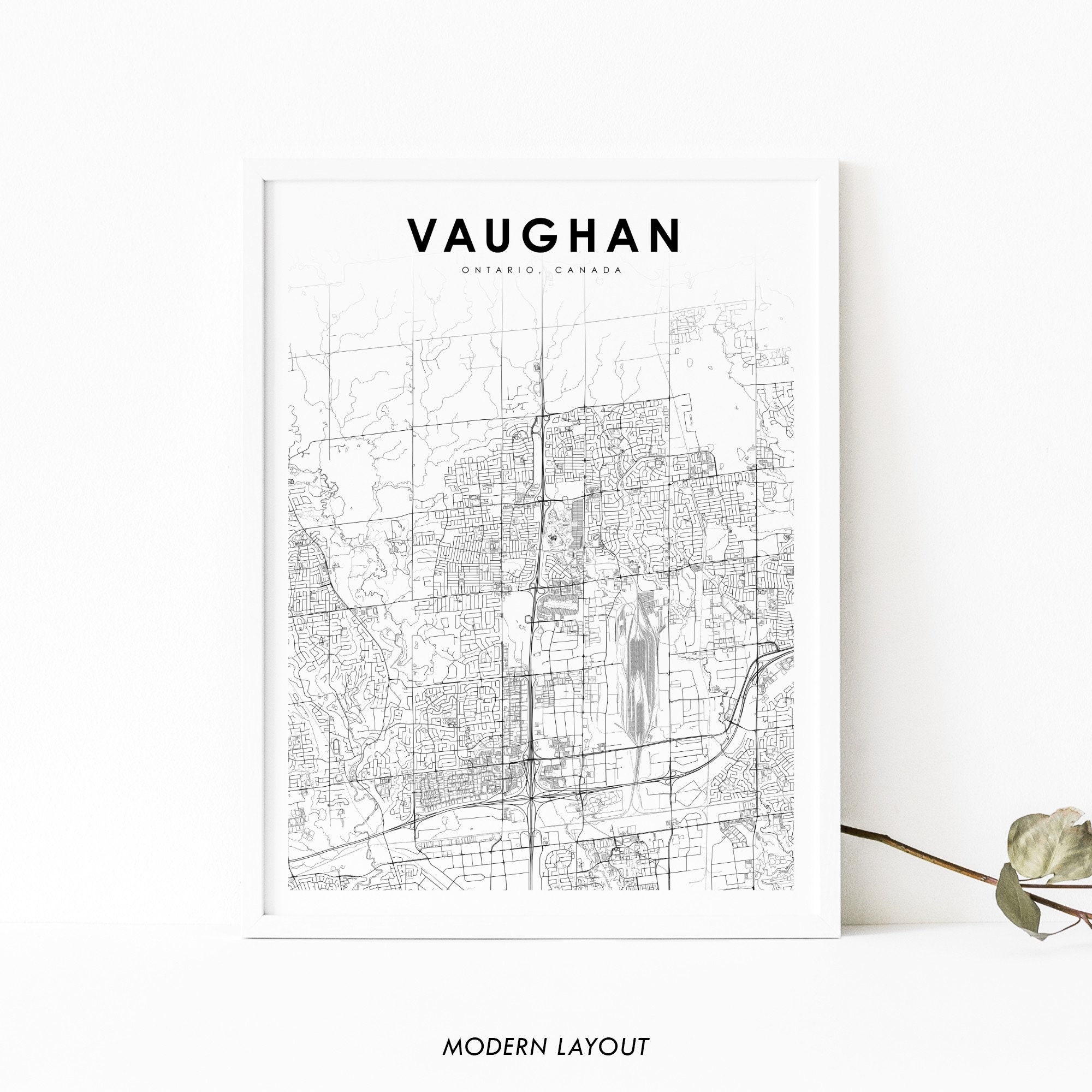 Vaughan Ontario Map Print ON Canada Map Art Poster City | Etsy