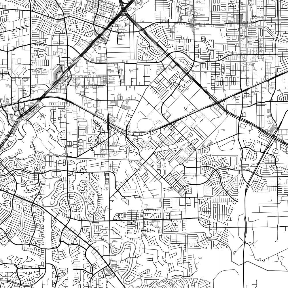 Houston TX Map Print Texas USA Map Art Poster City Street - Etsy