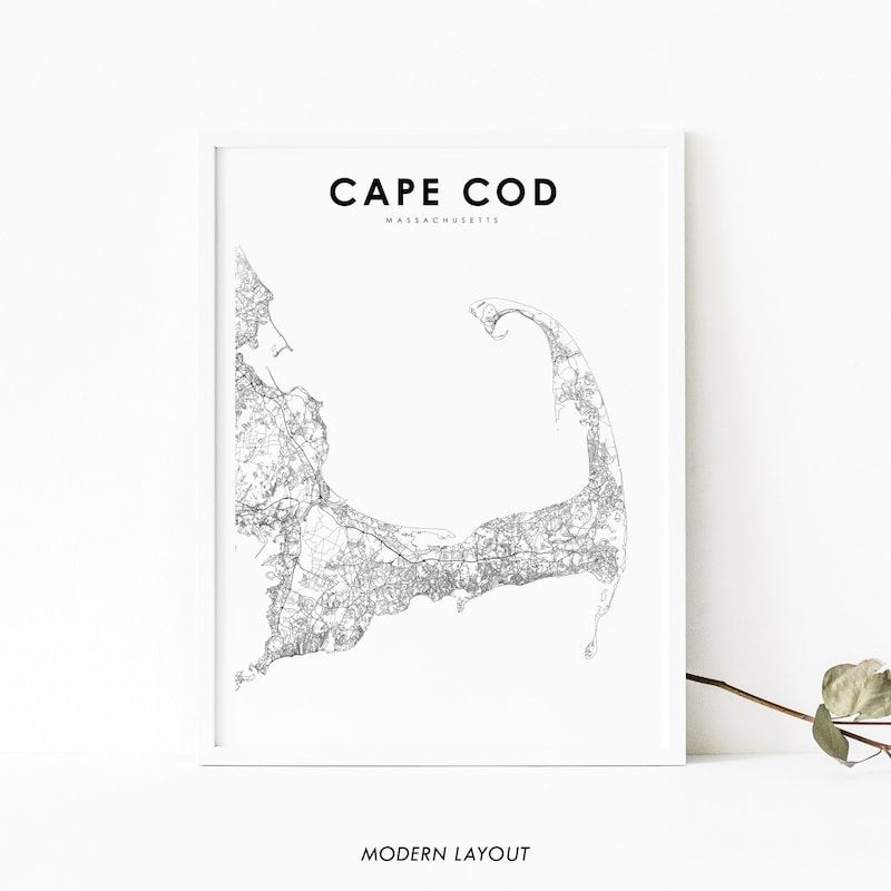 Cape Cod Ma Map Printable - Etsy