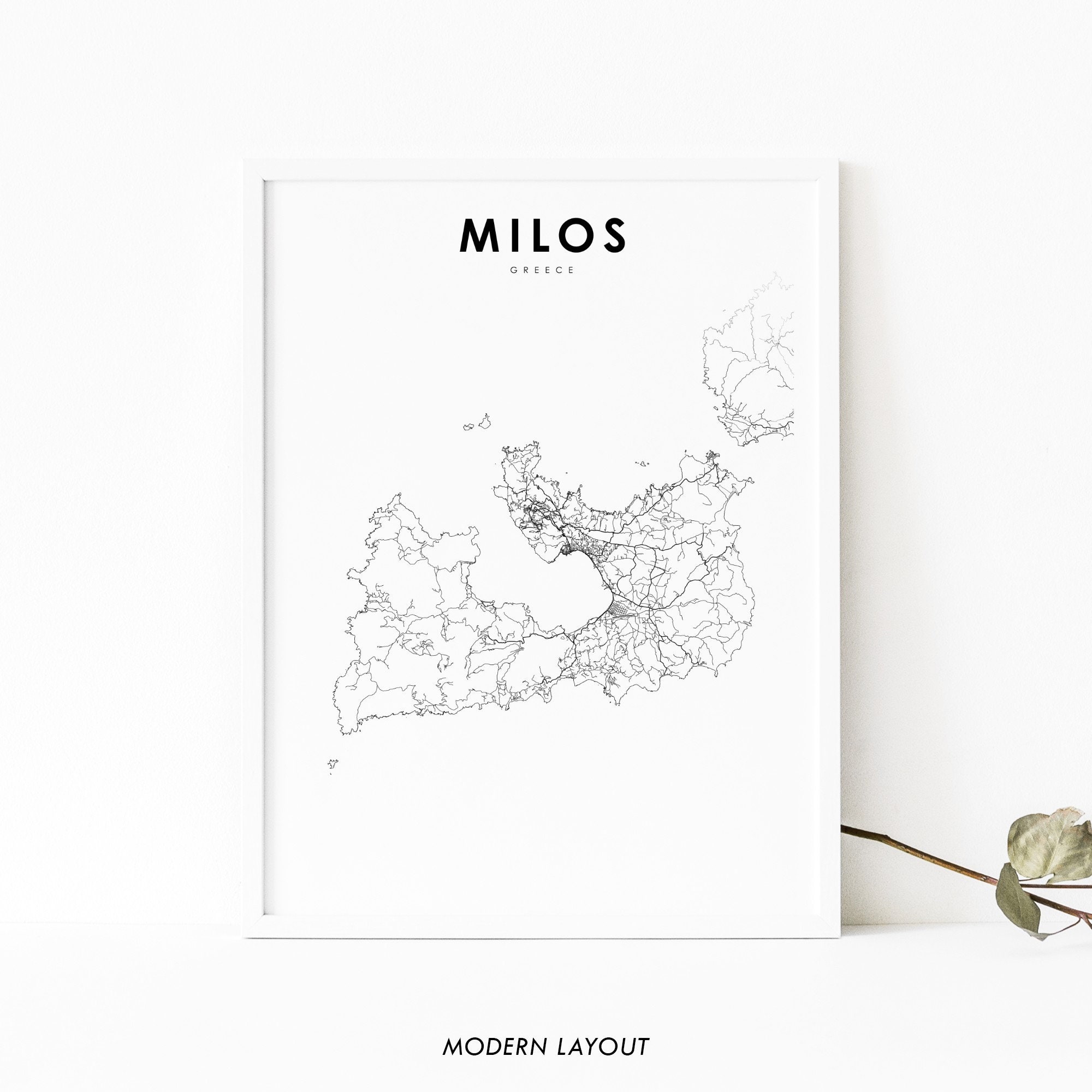Milos Greece Map Print Map Art Poster Melos Μήλος Ελλάδα | Etsy
