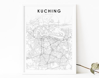 Buy Kuching Map Poster Online In India - Etsy India