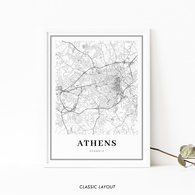 Athens GA Map Print Georgia USA Map Art Poster - Etsy