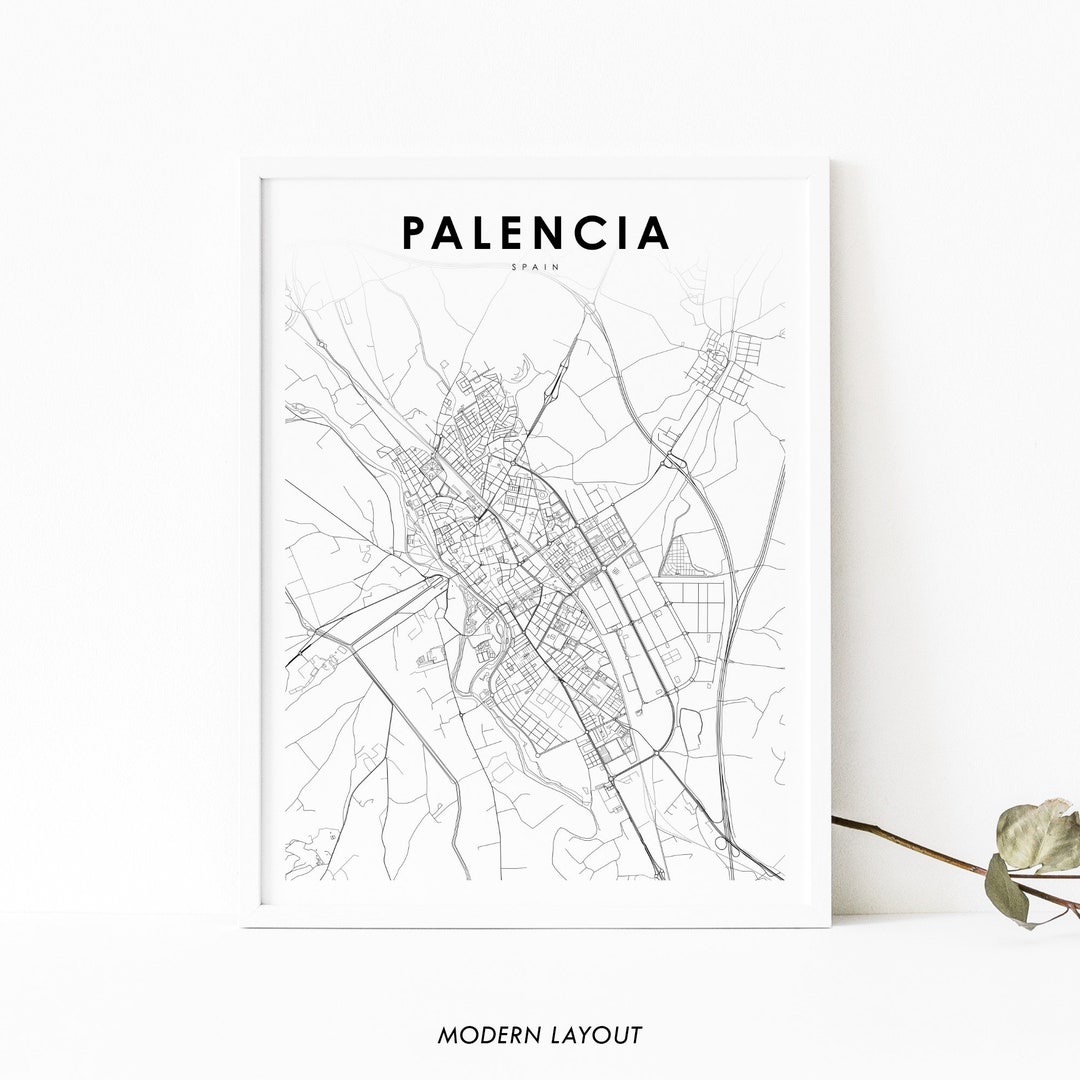 Palencia Spain Map Print, Map Art Poster, Castile León España, City ...