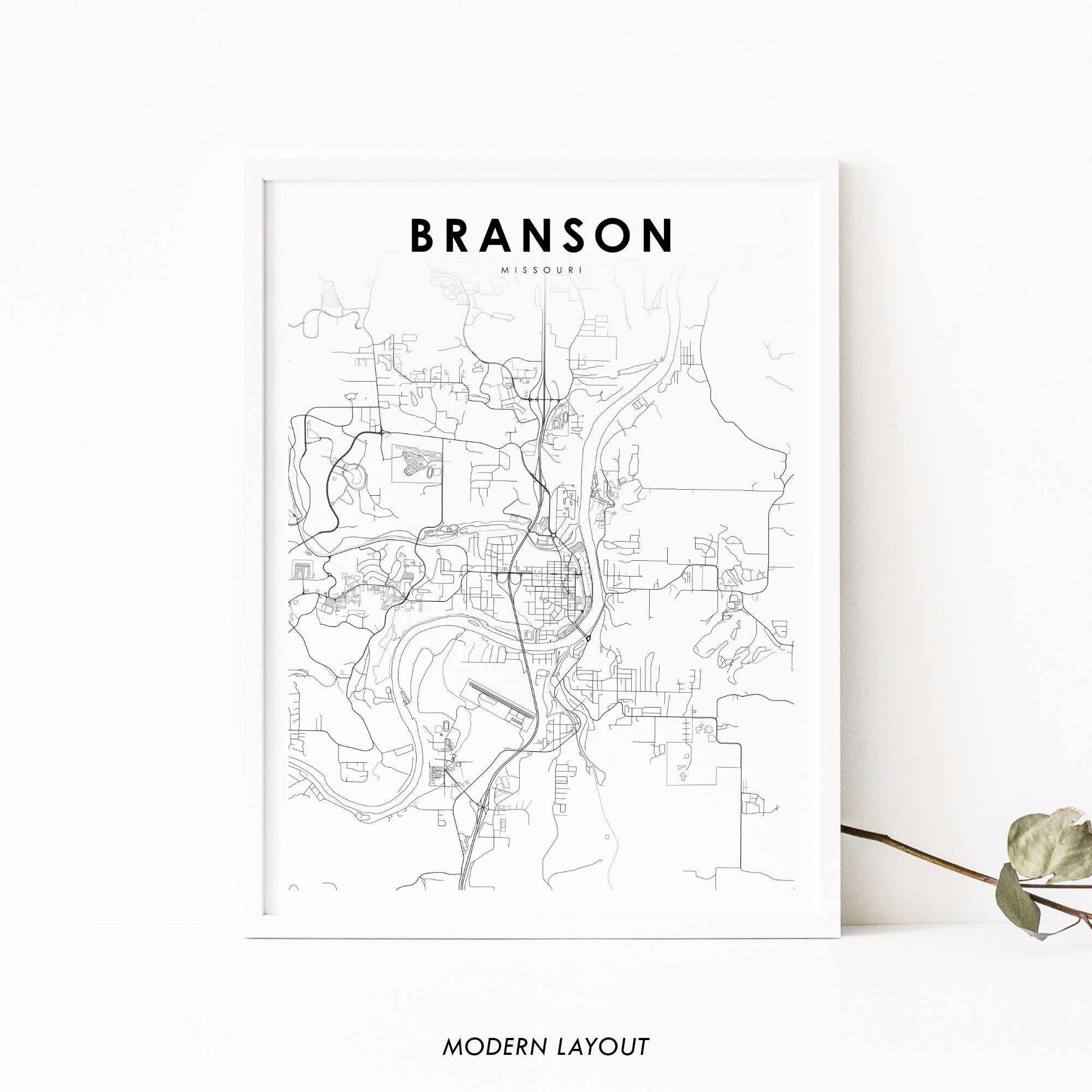Branson MO Map Print Missouri USA Map Art Poster Taney Stone - Etsy