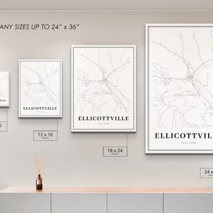 Ellicottville NY Map Print, New York USA Map Art Poster, Cattaraugus ...