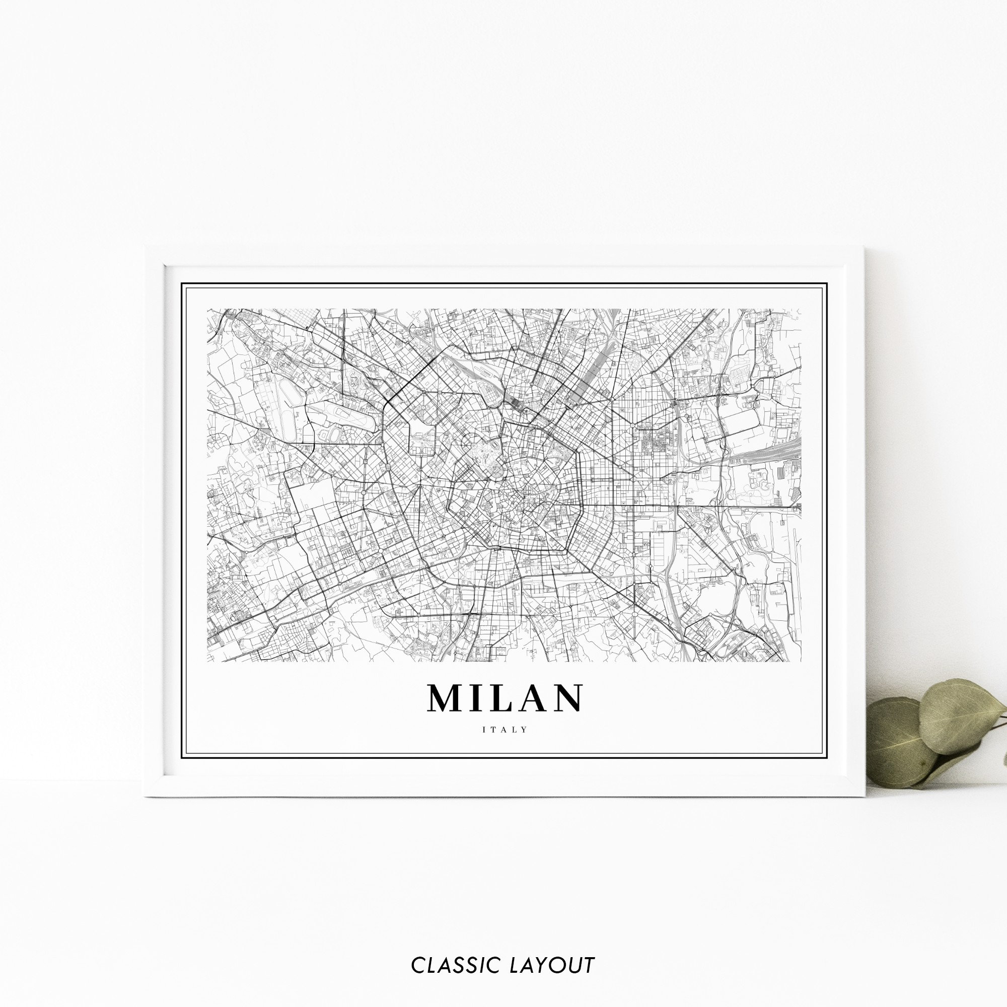 Milan Italy Map Print Milano Italia Map Art Poster City - Etsy