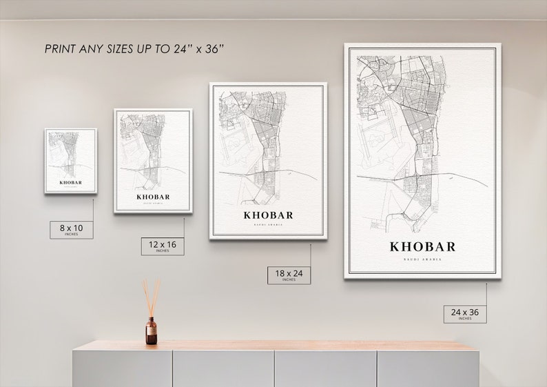 Khobar Saudi Arabia Map Print, Map Art Poster, Al-khobar Al-khubar ...