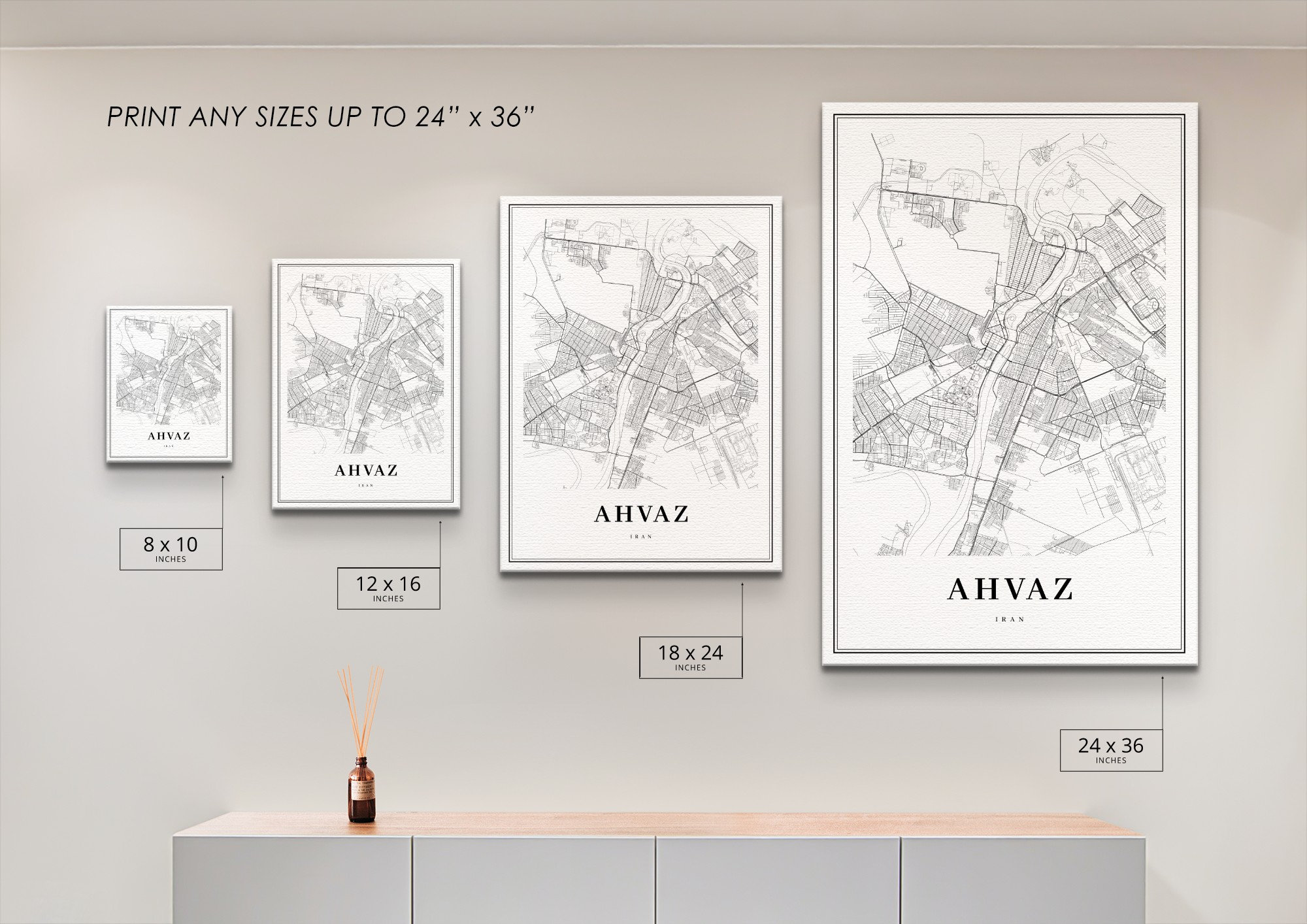 Ahvaz Iran Map Print Iran Map Art Poster Ahvāz Avaz | Etsy