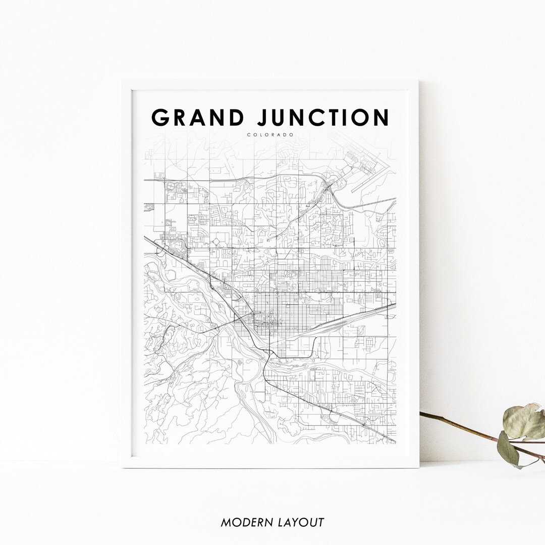 Grand Junction CO Map Print, Colorado USA Map Art Poster, Mesa County ...
