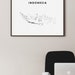 Indonesia Map Print, Road Map Art Poster, Jakarta Java Sumatra Map Art ...