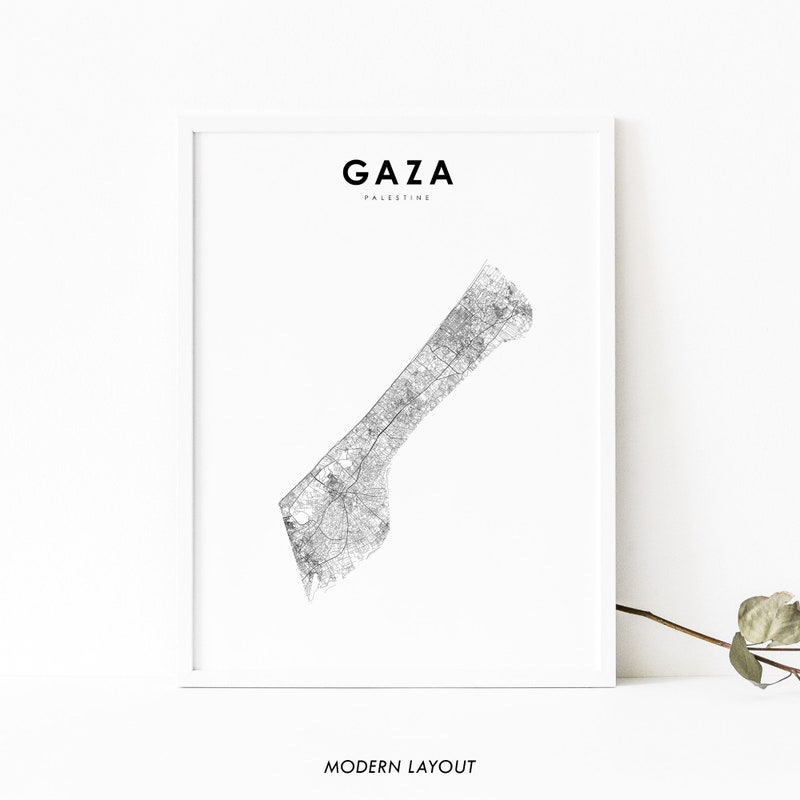 Map of the West Bank and Gaza Strip - Etsy