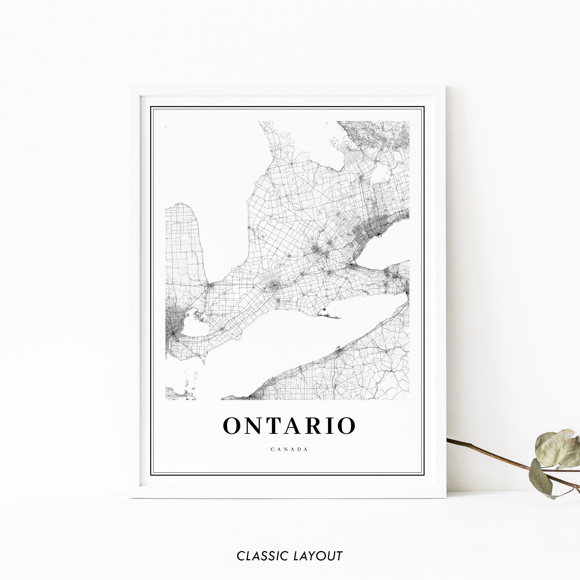 Southern Ontario Map Print ON Canada Map Art Poster Toronto - Etsy