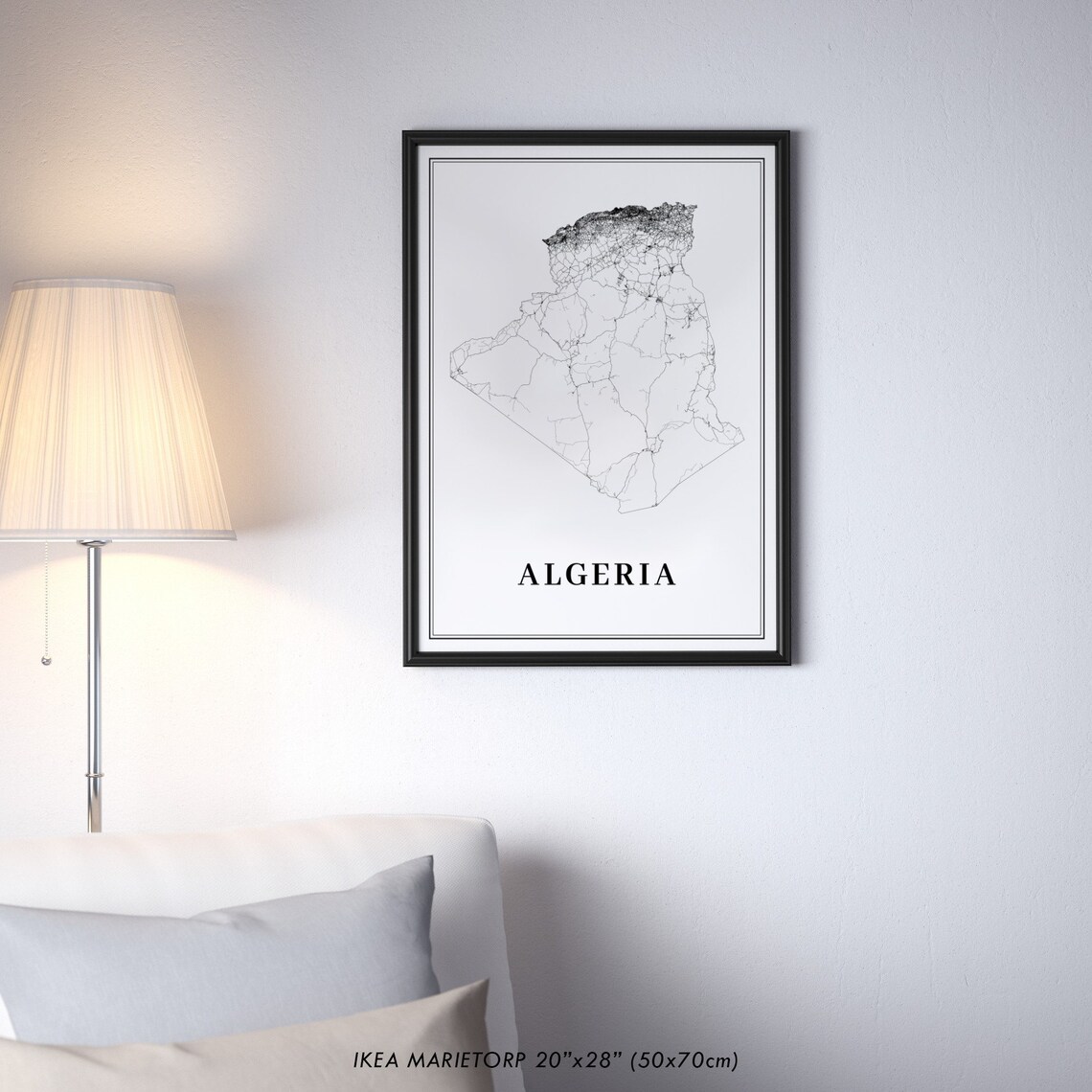 Algeria Map Print, Road Map Poster, Country Map Art, الجزائر الدزاير ...