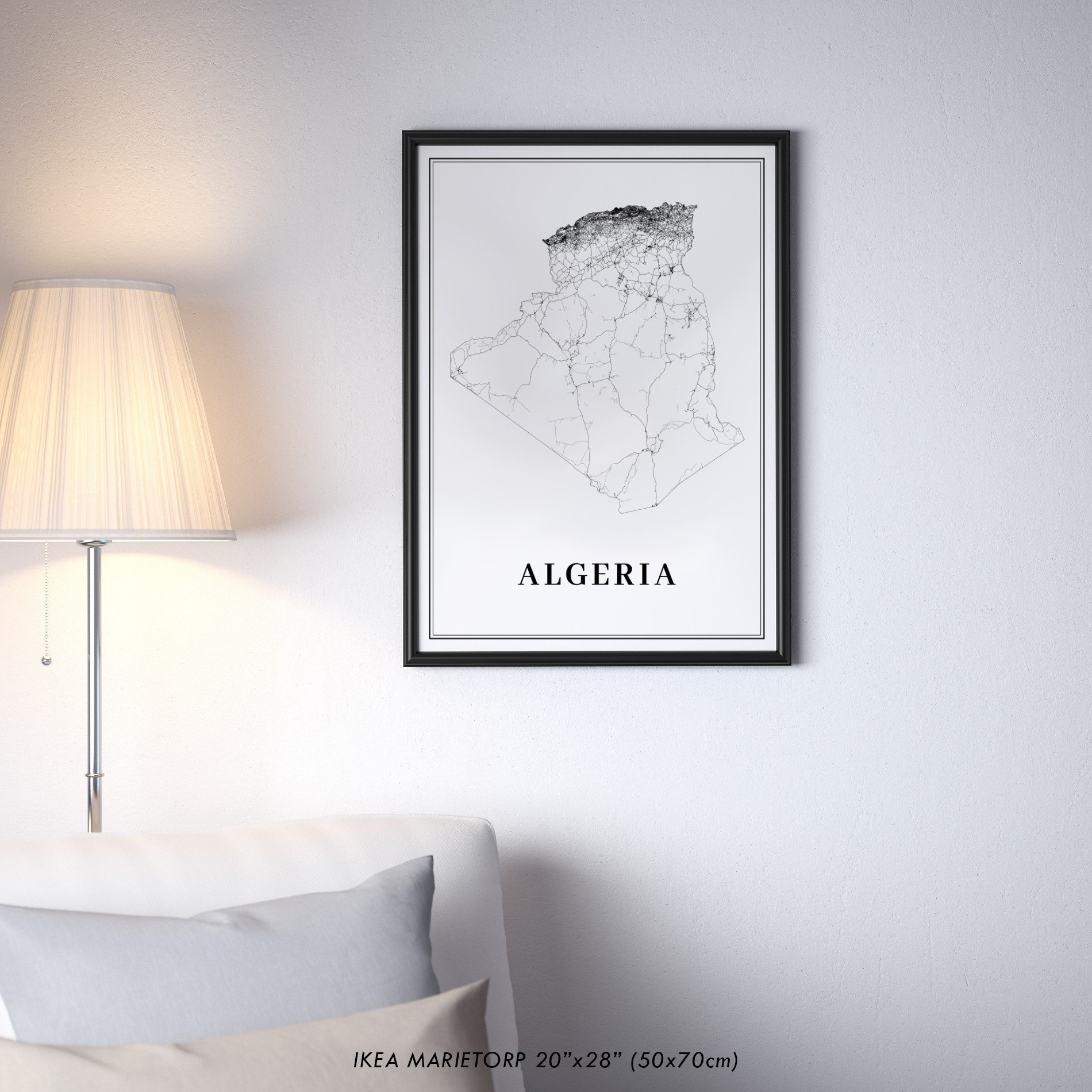 Algeria Map Print, Road Map Poster, Country Map Art, الجزائر الدزاير ...