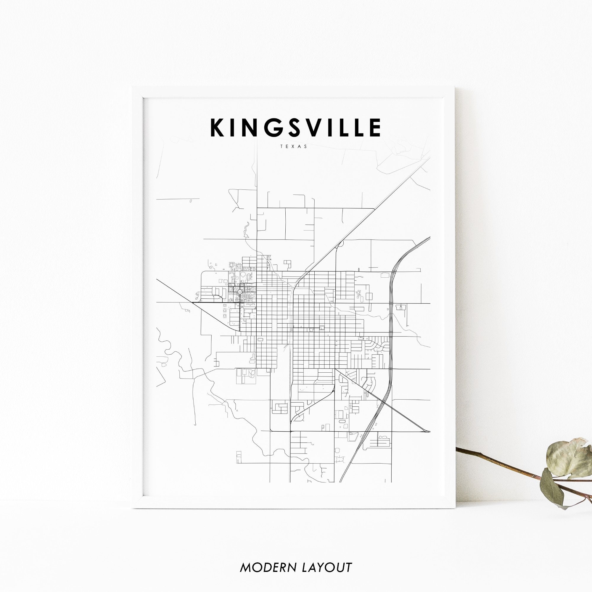 Kingsville TX Map Print Texas USA Map Art Poster Texas A&M | Etsy