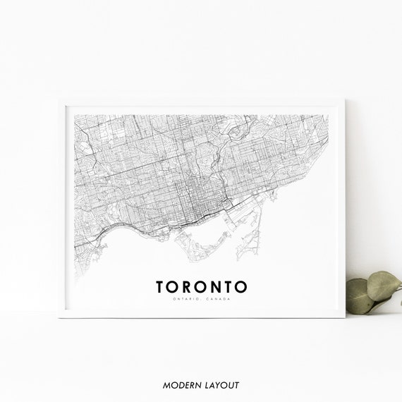 Toronto Ontario Map Print ON Canada Map Art Poster City - Etsy