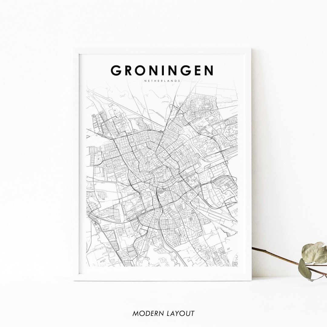 Groningen Netherlands Map Print Map Art Poster Eponymous - Etsy