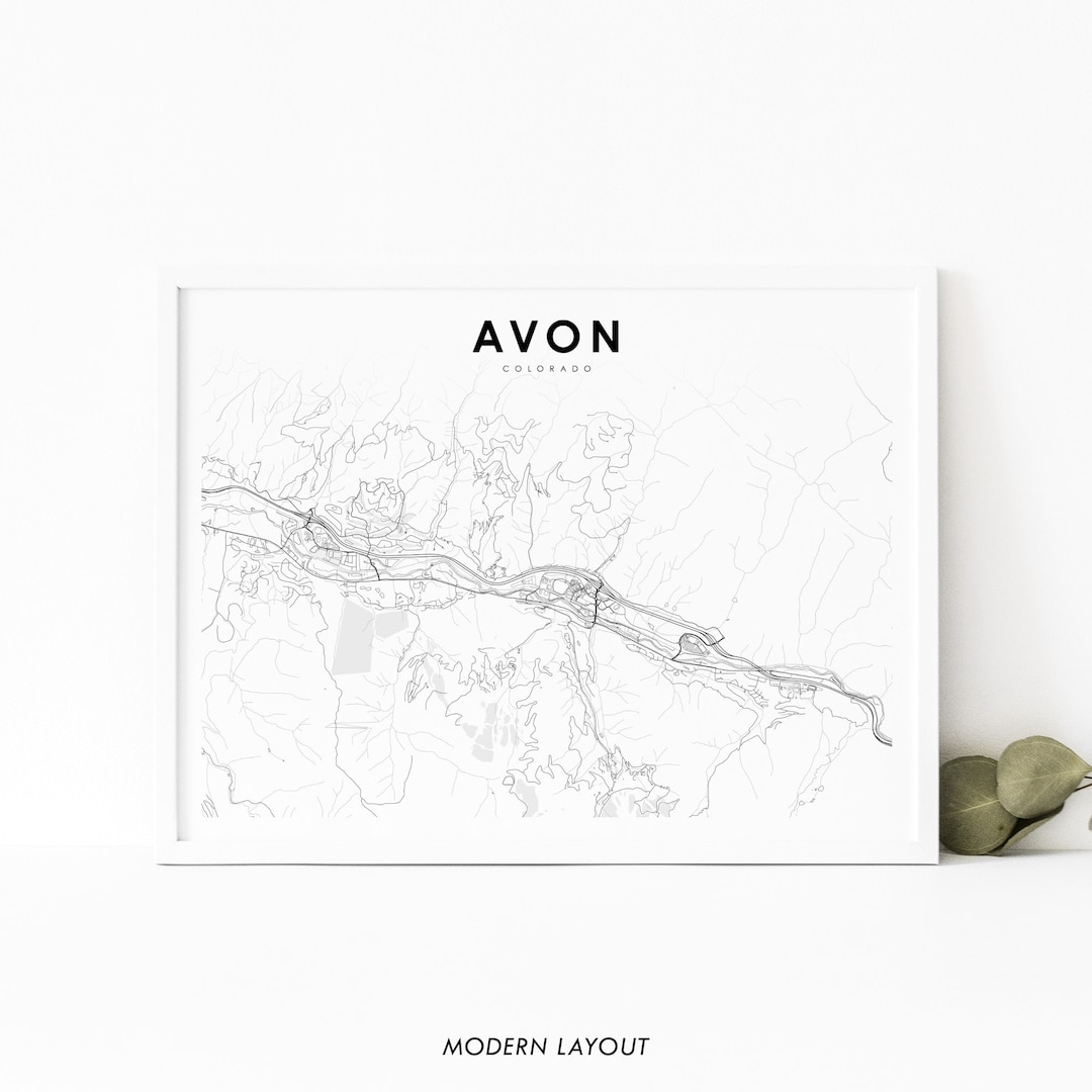 Avon CO Map Print Colorado USA Map Art Poster Eagle County - Etsy