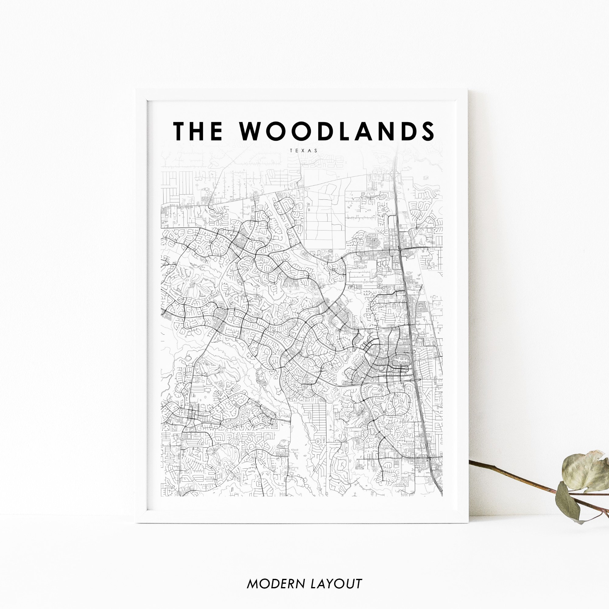 Texas Map With Woodlands
