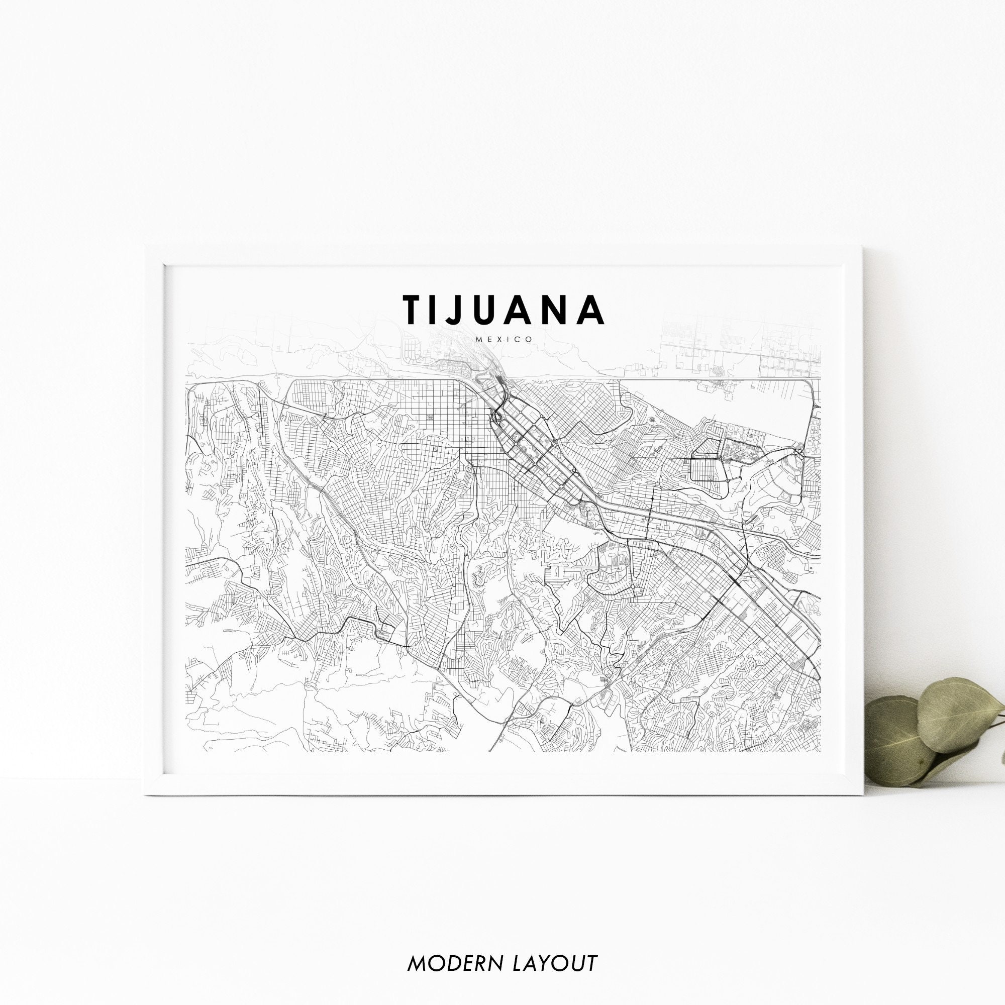 Tijuana Mexico Map Print Map Art Poster San Diego Baja - Etsy