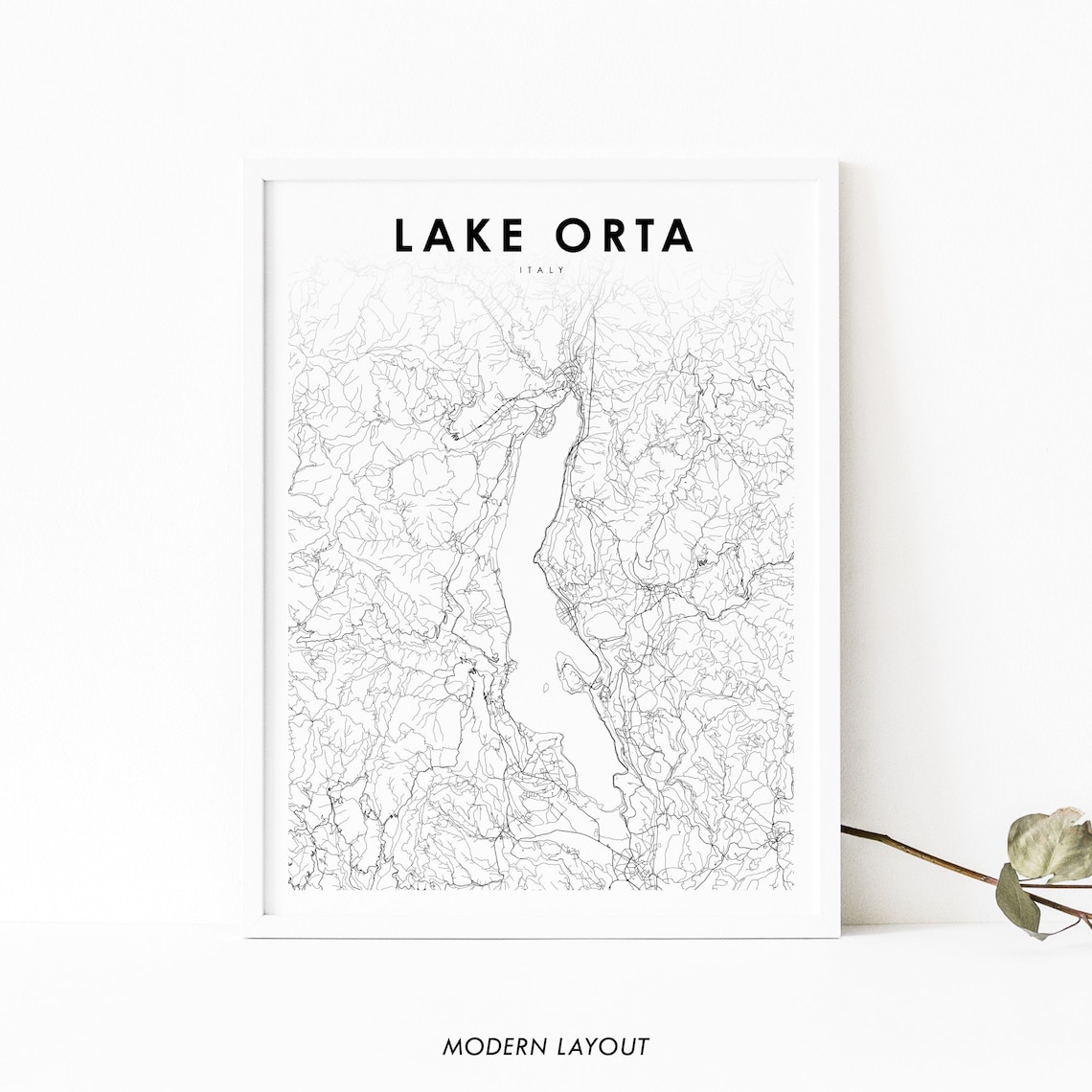 Lake Orta Italy Map Print Lago D’orta Italia Map Art Poster Cusio City ...