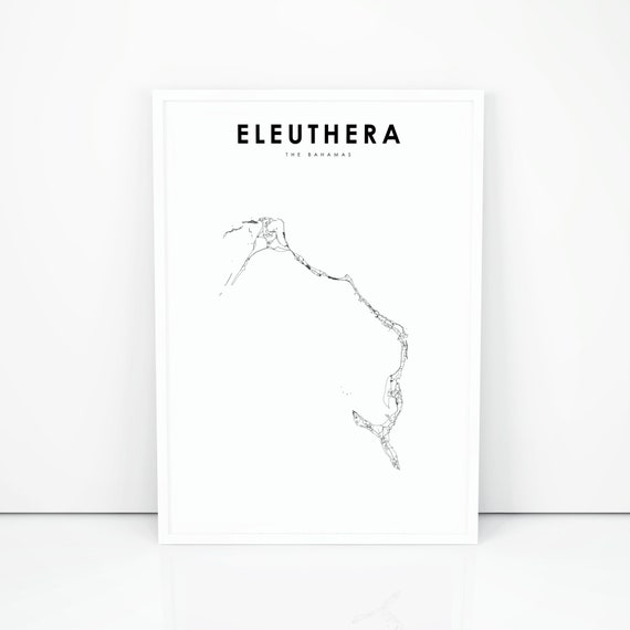 Eleuthera The Bahamas Map Print Road Map Art Poster Map Art | Etsy