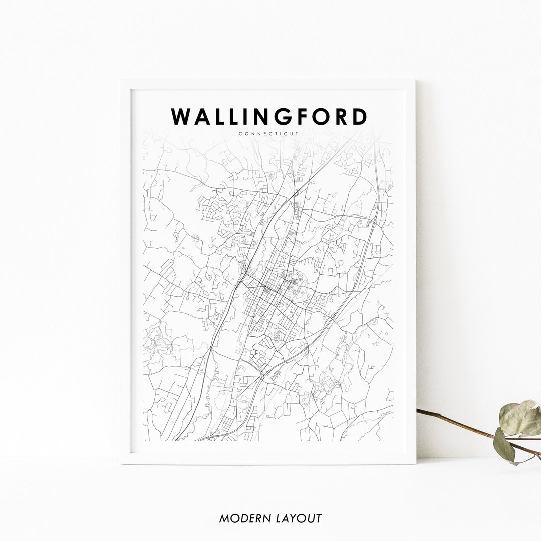 Wallingford CT Map Print Connecticut USA Map Art Poster New - Etsy