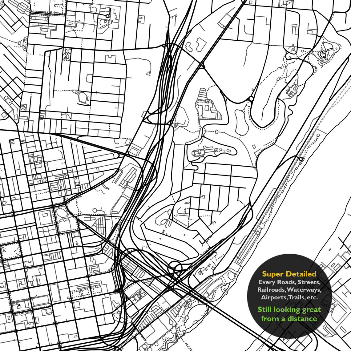 Downtown Cincinnati OH Map Print Ohio USA Map Art Poster | Etsy