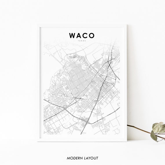 Printable Road Map Of Waco Texas Waco TX City Vector Road Map Blue