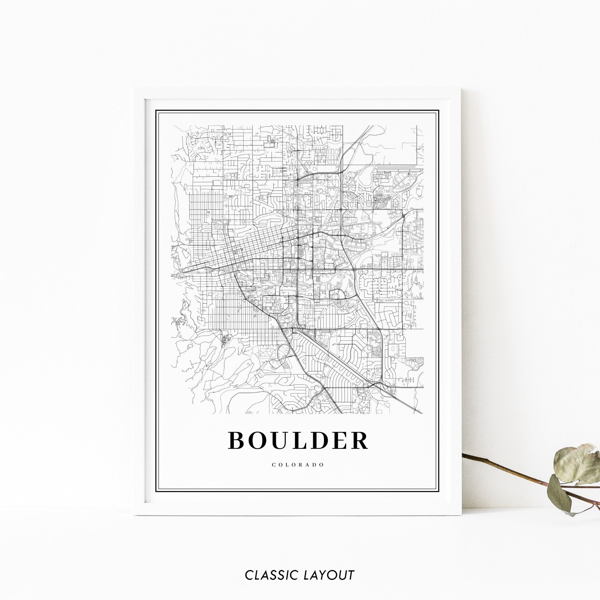 Boulder CO Map Print Colorado Map Art Poster USA Map Art | Etsy