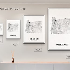 Oregon Map Print, State Road Map Print, OR USA United States Map Art ...