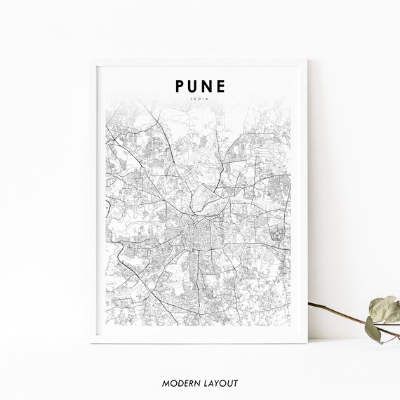 Pune India Map Print Maharashtra Map Art Poster Poona City - Etsy