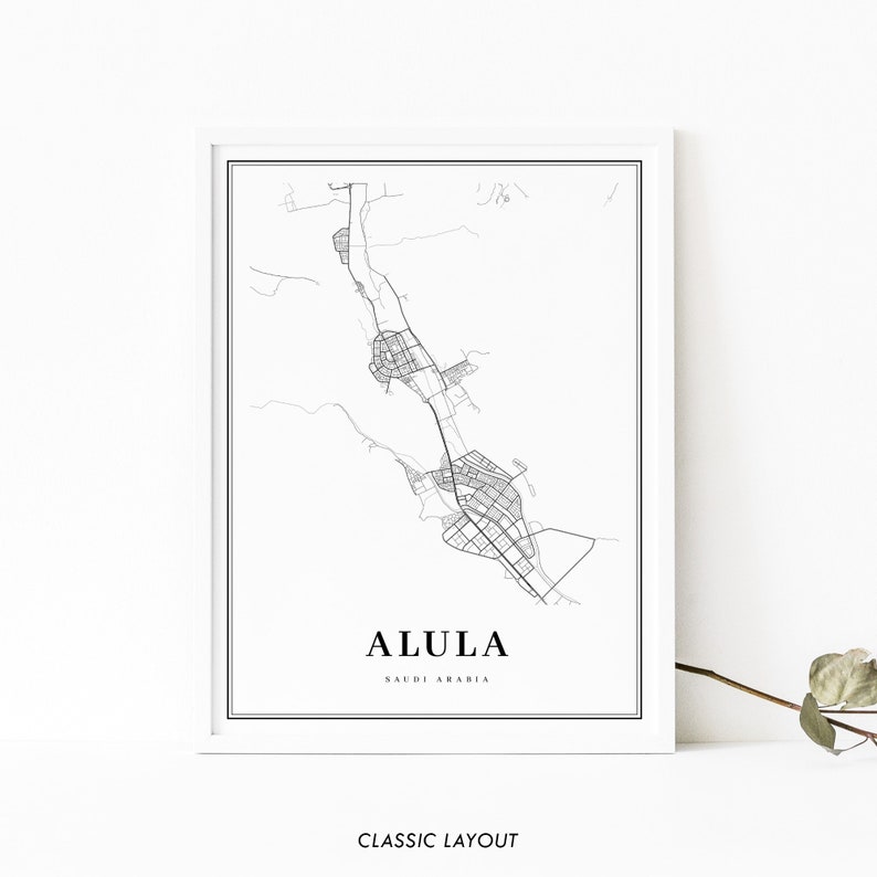 Alula Saudi Arabia Map Print Al'ula Map Art Poster City - Etsy Hong Kong