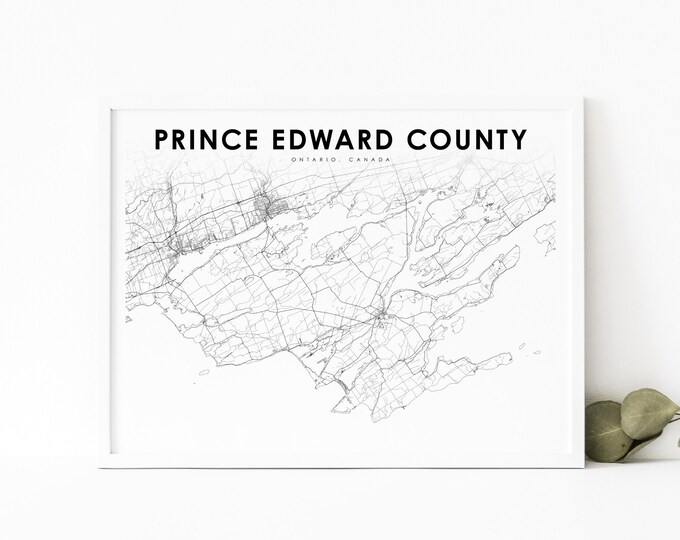 Prince Edward County Map Tea Towel FREE SHIPPING - Etsy Canada