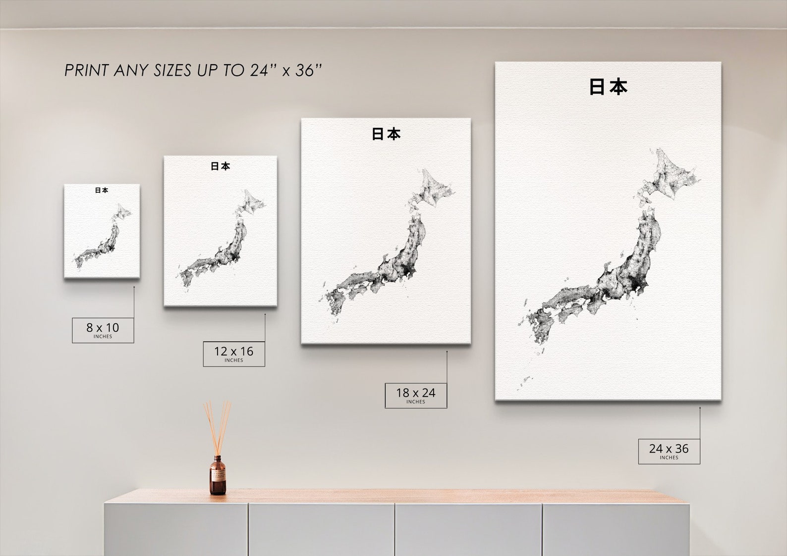 Japan Map Print Japan Road Map Poster 日本 日本国 Map Art - Etsy