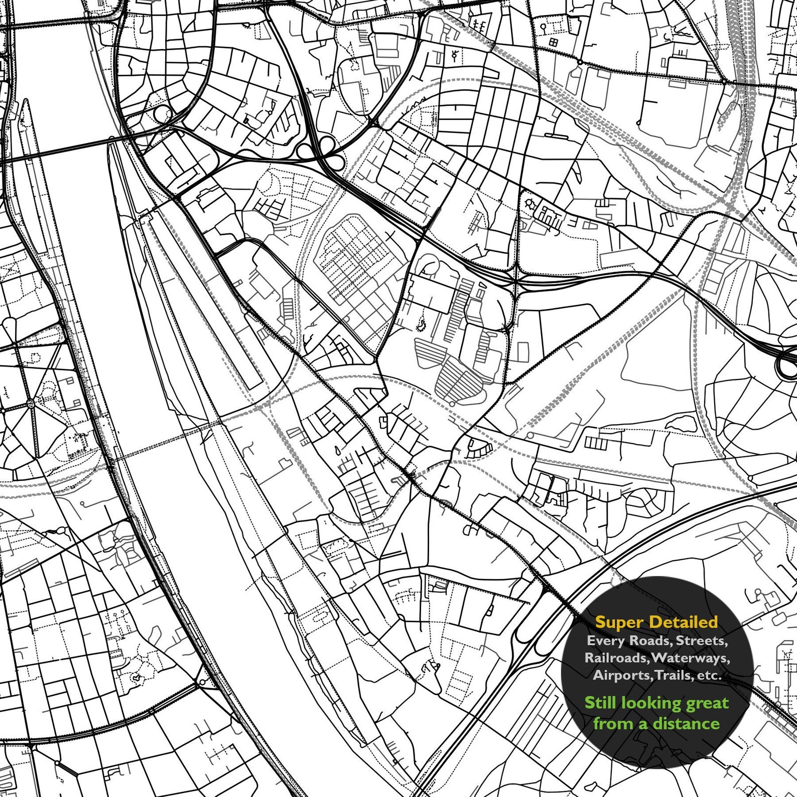 Cologne Area Germany Map Print, Köln Deutschland Map Art Poster, City ...