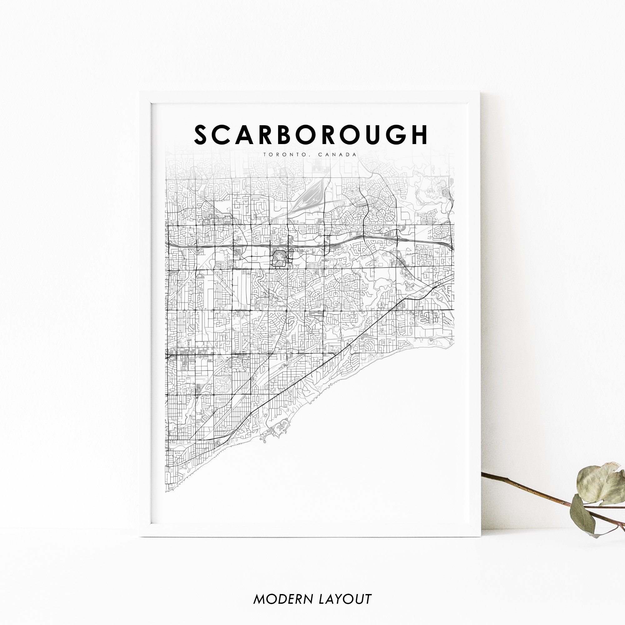 Scarborough Ontario Map Print Toronto ON Canada Map Art | Etsy
