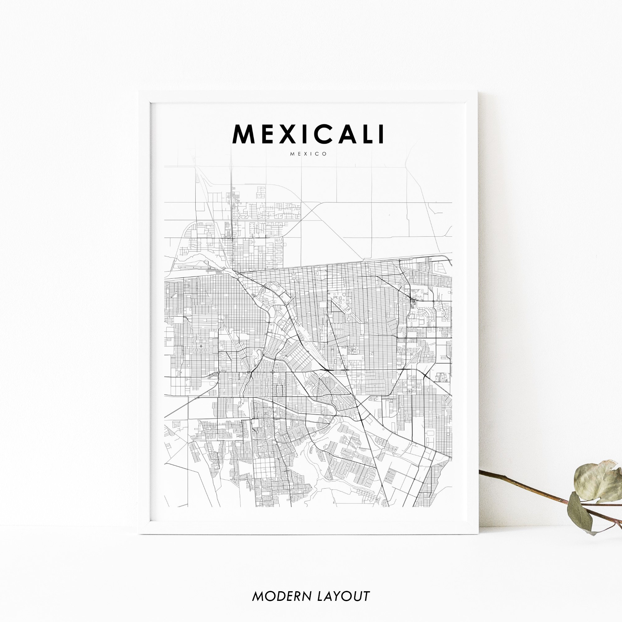 Mexicali Mexico Map Print Baja California México Map Art | Etsy