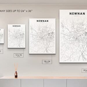 Newnan GA Map Print, Georgia USA Map Art Poster, Coweta County, City ...