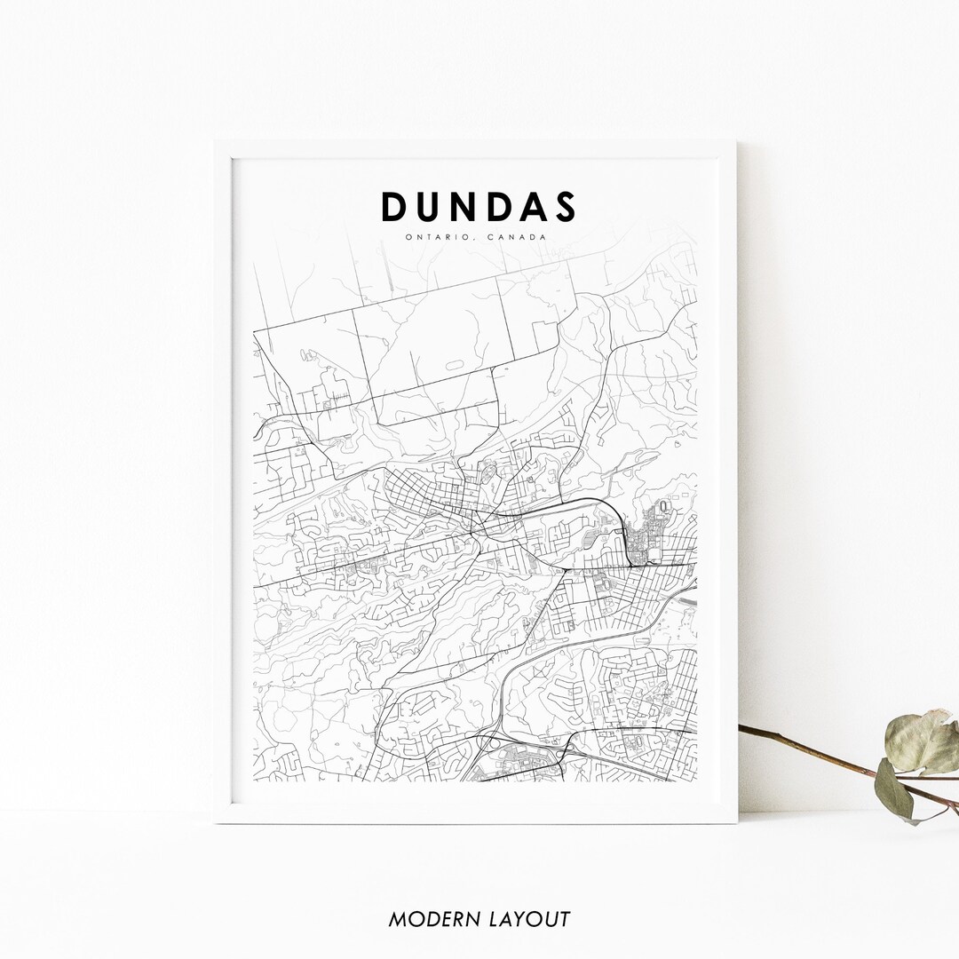 Dundas Ontario Map Print, ON Canada Map Art Poster, Hamilton, City ...