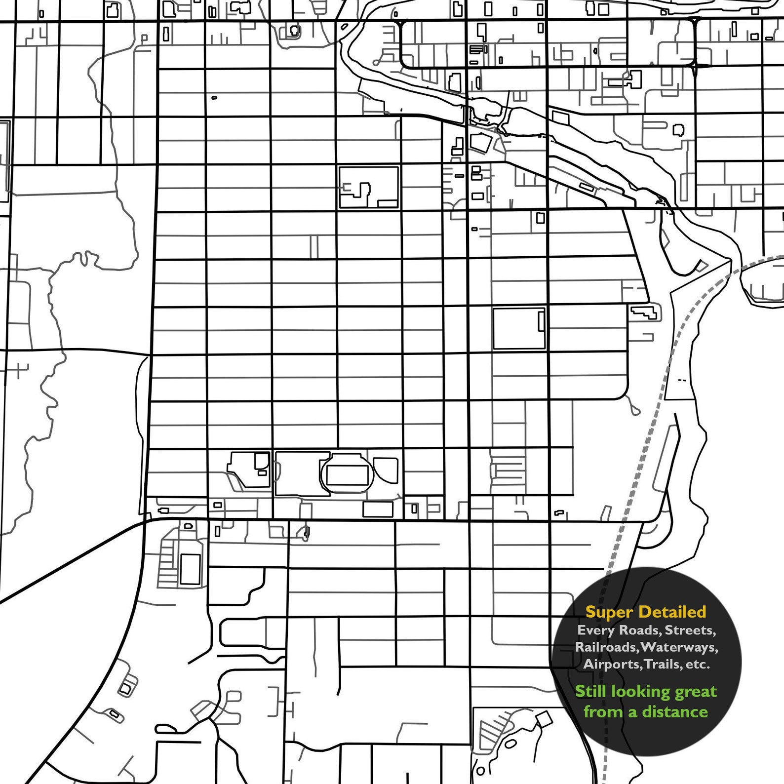 Traverse City MI Map Print, Michigan USA Map Art Poster, City Street ...