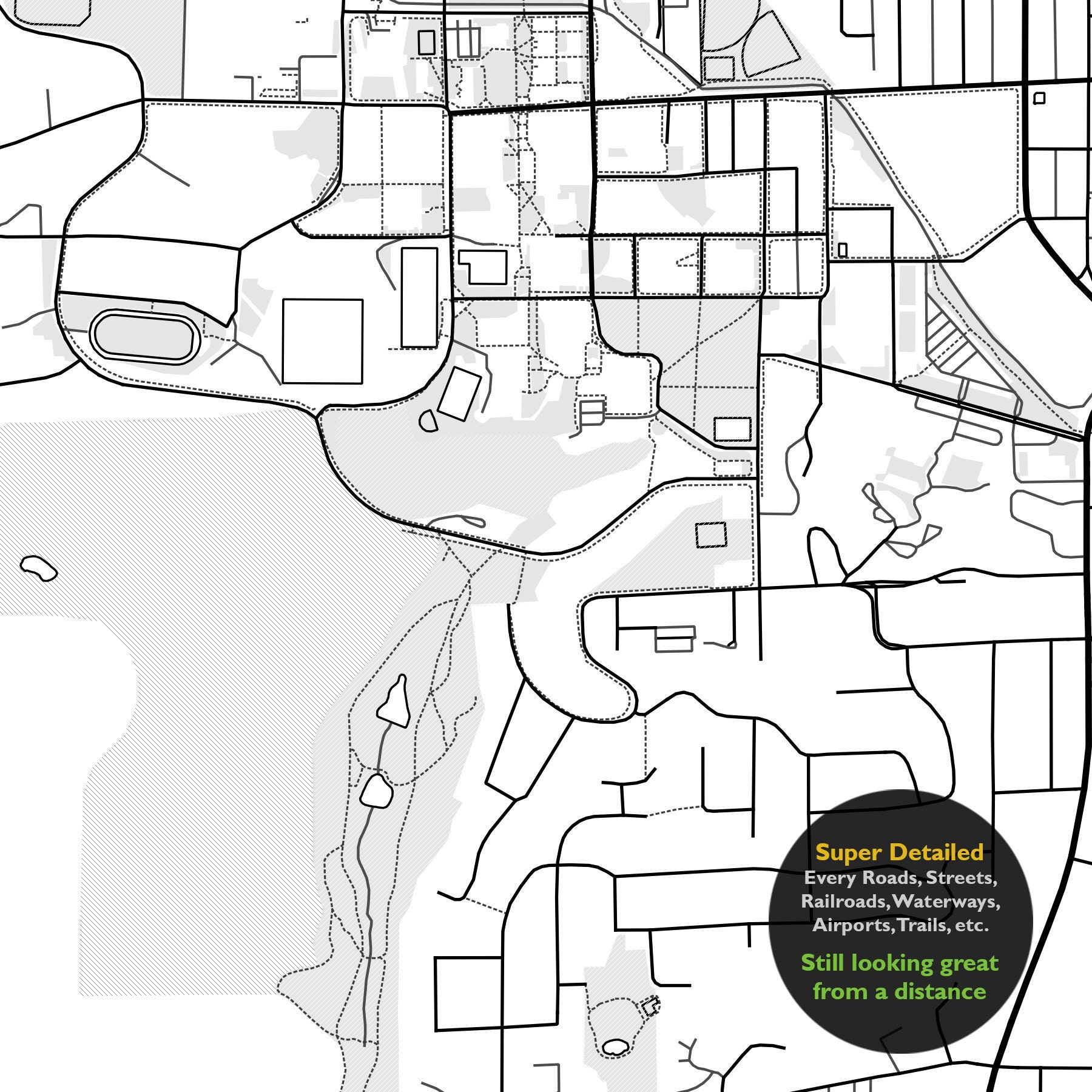 Moscow ID Map Print, Idaho USA Map Art Poster, Latah County, City ...