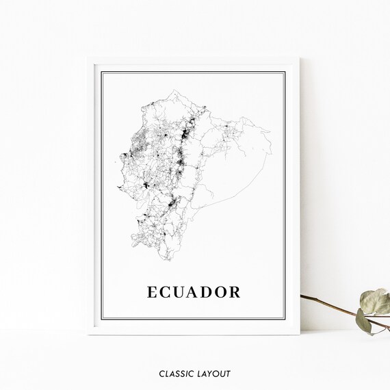 Prints Art & Collectibles Ecuador Map Poster Print etna.com.pe