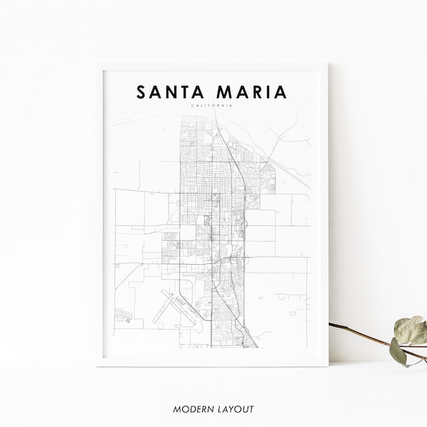 Street Map of Santa Maria - Etsy