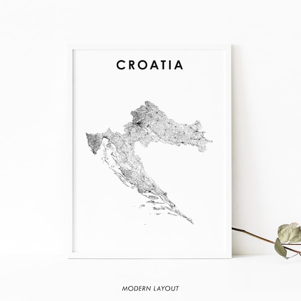Croatia Map Print - Etsy