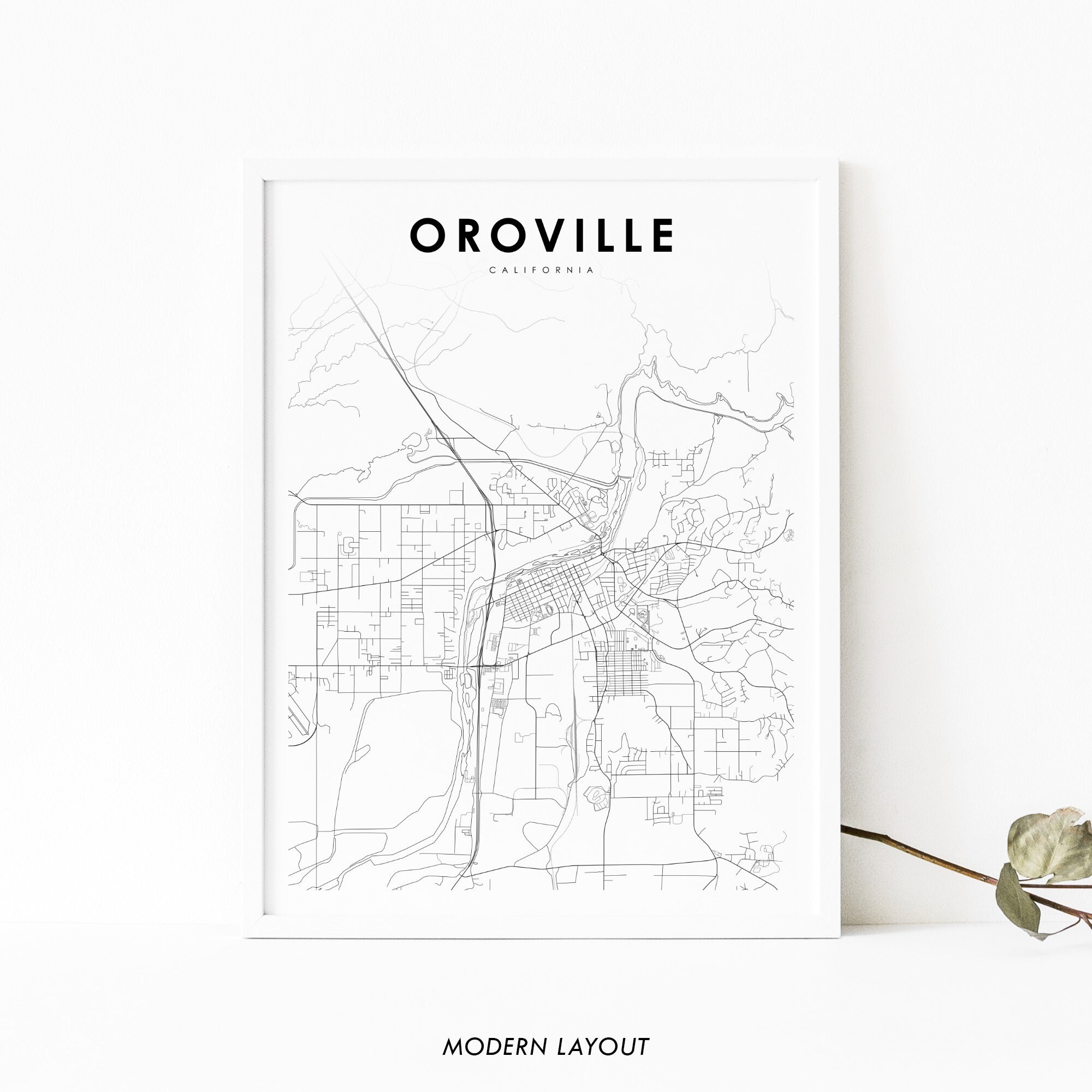 Oroville California Map Historic City Map Oroville California