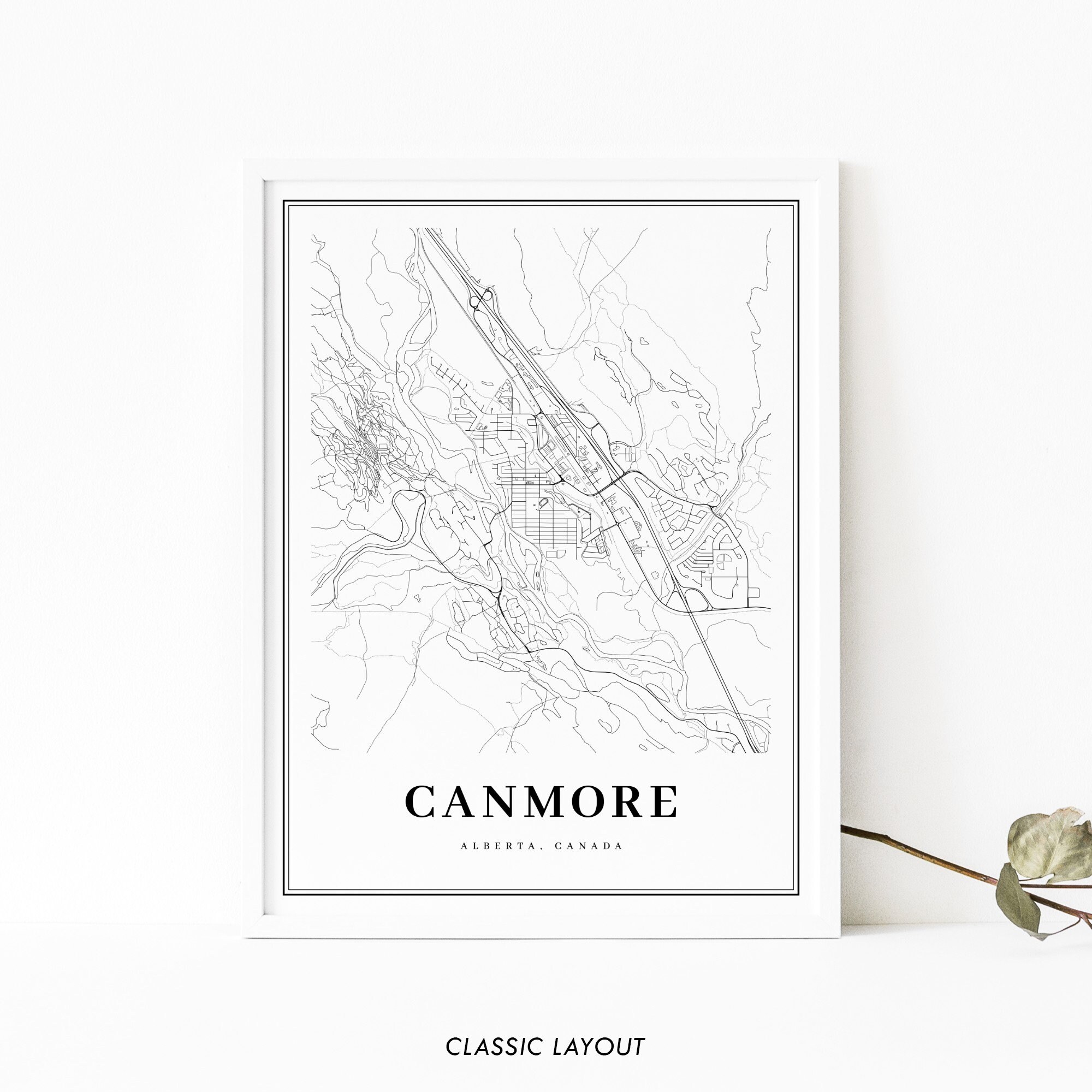Canmore Alberta Map Print AB Canada Map Art Poster City | Etsy