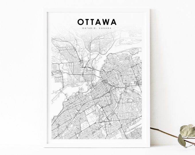 Ottawa Illustrated Map Ottawa Wall Art - Etsy Canada