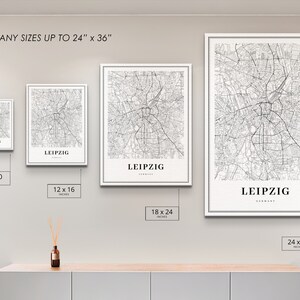 Leipzig Germany Map Print, Map Art Poster, Saxony, City Street Road Map ...