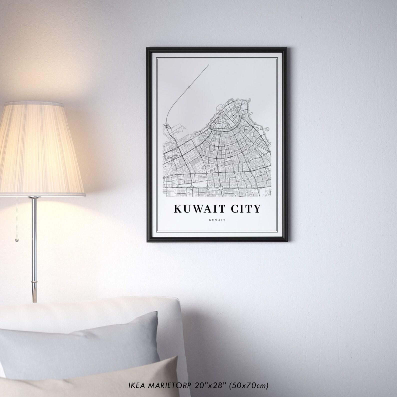 Kuwait City Map Print, Kuwait Map Art Poster, مدينة الكويت Arabian ...